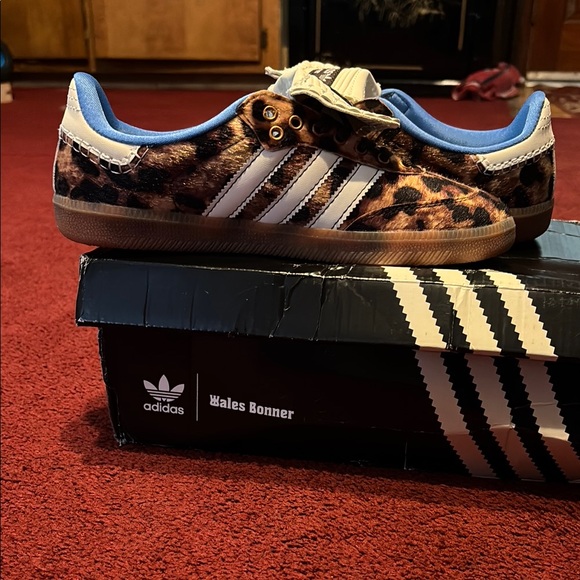 adidas | Shoes | Adidas Leopard Pattern Shoes With White And Blue ...